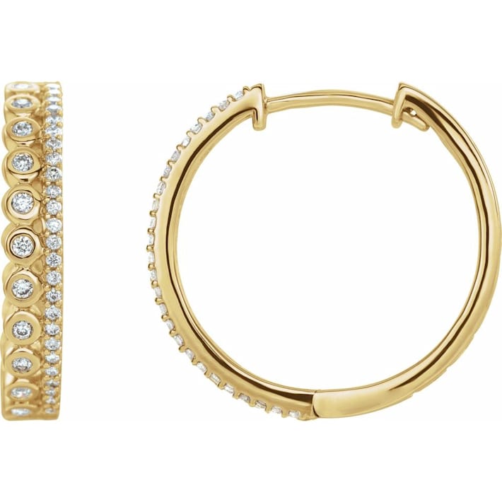 Diamond2Deal 14k Yellow Gold 1/3 CTW Diamond Geometric Hoop Earrings ...