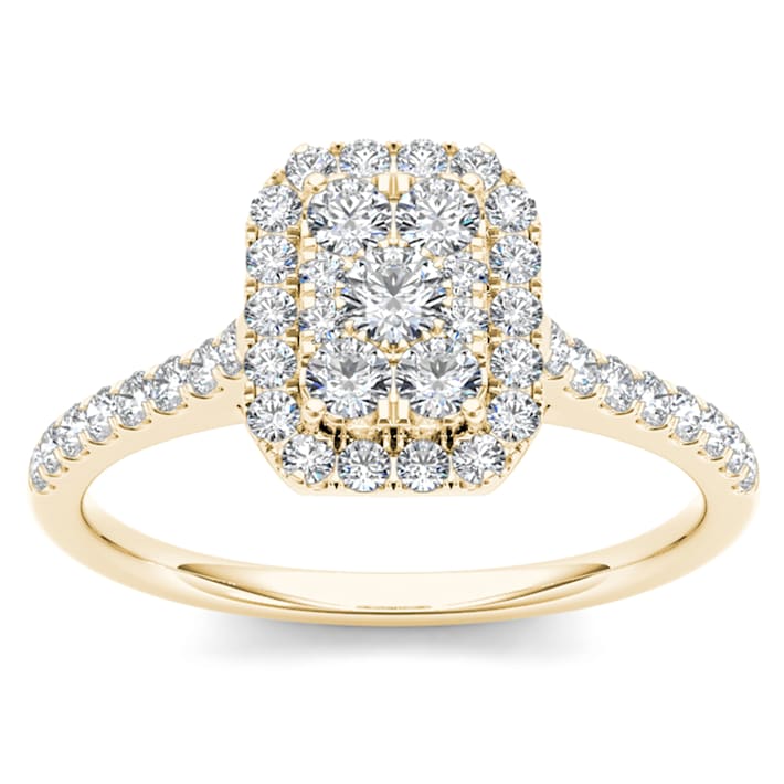 Diamond2Deal 10K Yellow Gold .75ctw Round Diamond Engagement Wedding ...