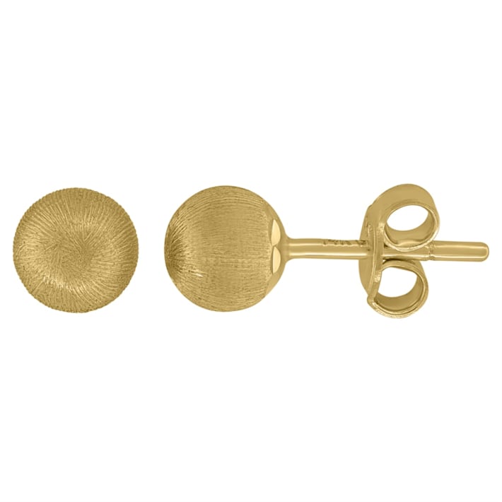 Diamond2Deal 14k Yellow Gold Textured Ball 6Mm Stud Earrings For Women ...