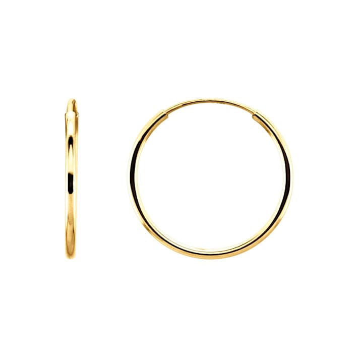 Diamond2Deal 14k Yellow Gold 15 mm Endless Hoop Earrings for Women - 1DW14A
