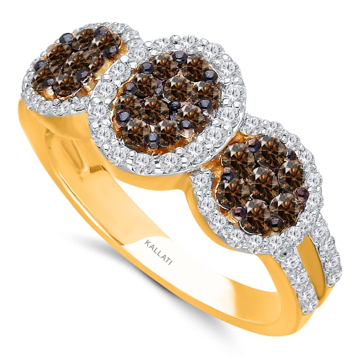 KALLATI Yellow Gold 0.95 ctw Coco and White Diamond Ring - 165FRA