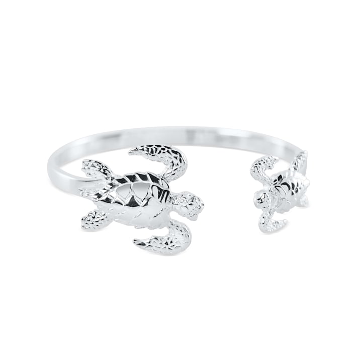 Sterling Silver Sea Turtle Cuff Bracelet - 173NKA