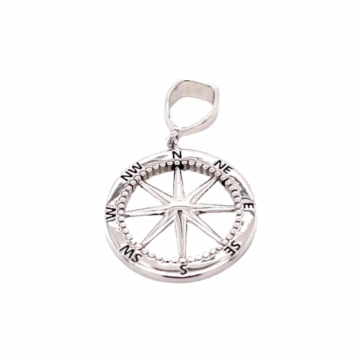 Sterling Silver Compass Pendant. - 1BB07A