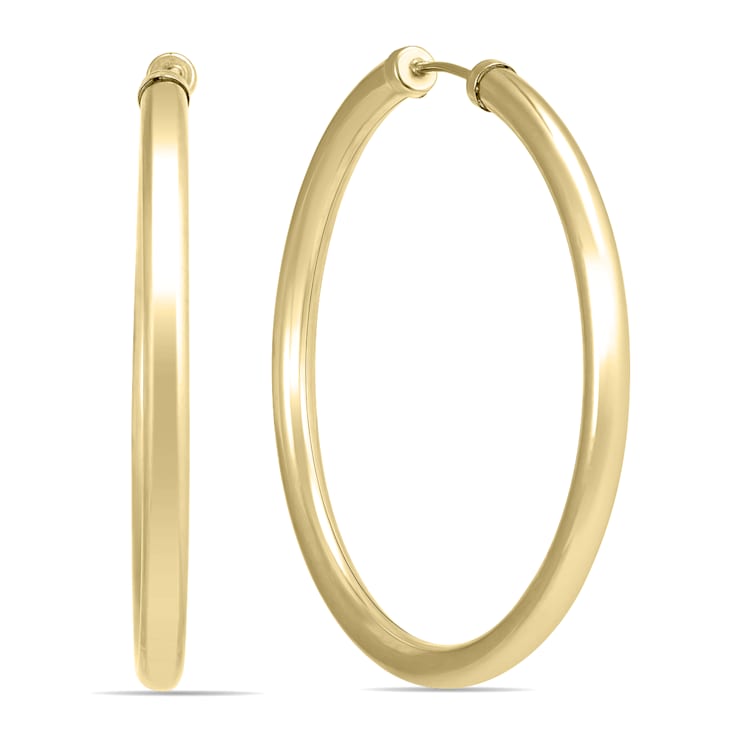 40MM 14K Yellow Gold Filled Endless Hoop Earrings 3mm Gauge