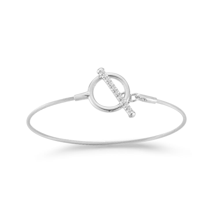 14K White Gold 0.08 ct. tw. Diamond Toggle Wire Bracelet 1SX2KA