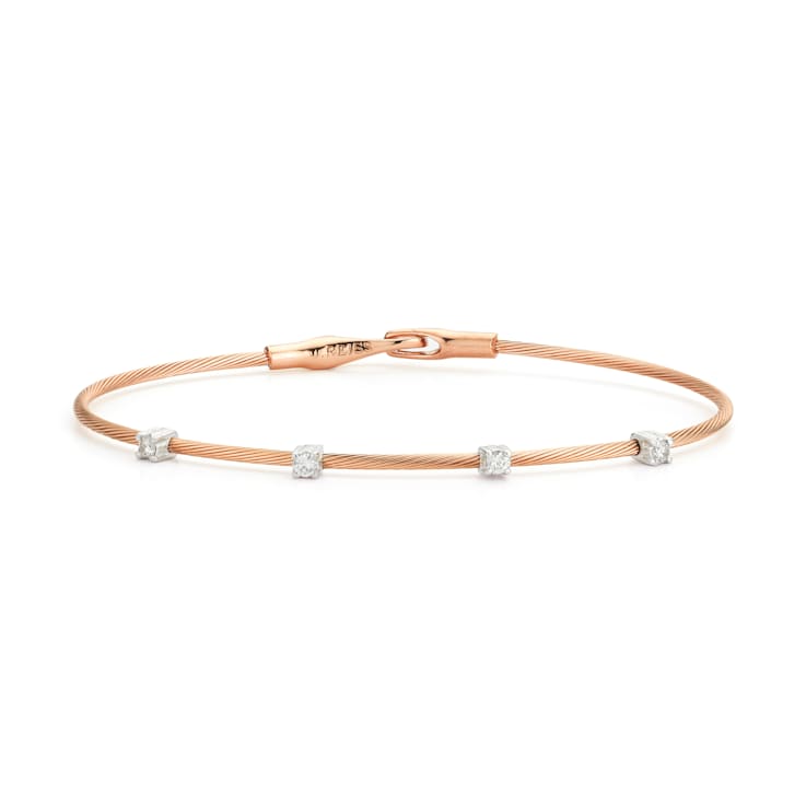 14K Rose Gold 0.20 ct. tw. Diamond Wire Bracelet 1804KA