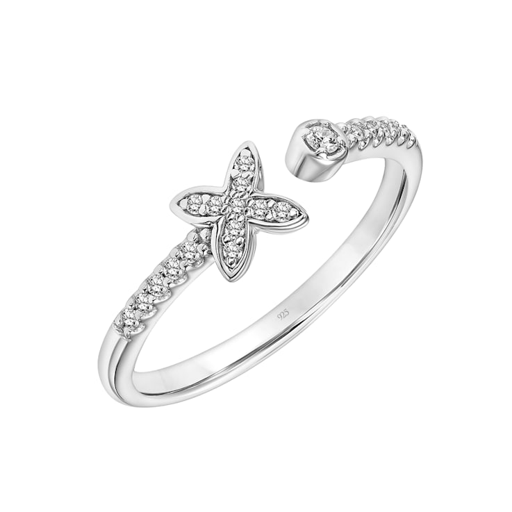 Hugs and Kisses, X and O Stackable Fashion Diamond Open Ring in 925 ...