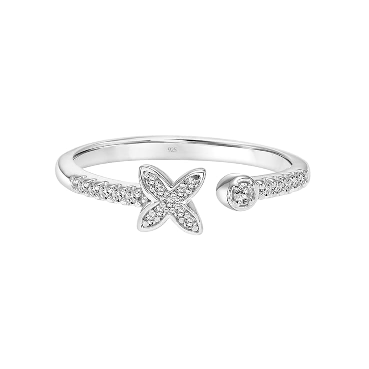 Hugs and Kisses, X and O Stackable Fashion Diamond Open Ring in 925 ...