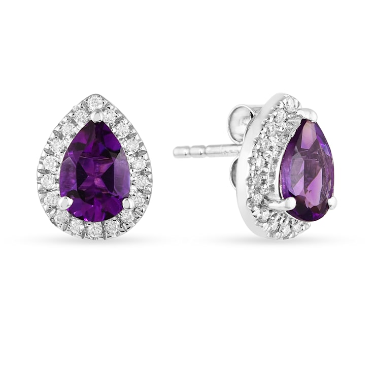 Purple diamond stud earrings store