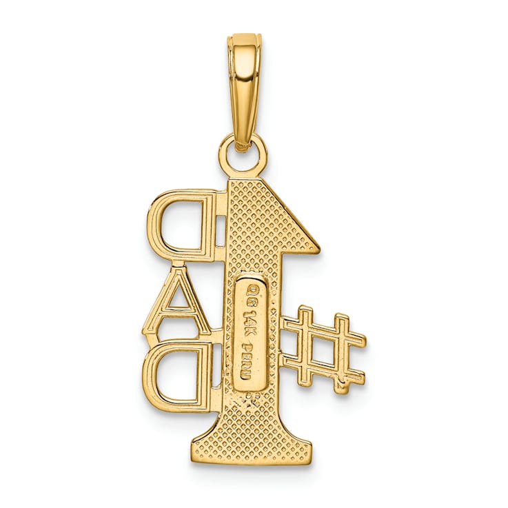 14K Yellow Gold Number 1 DAD Charm - 19NV4A