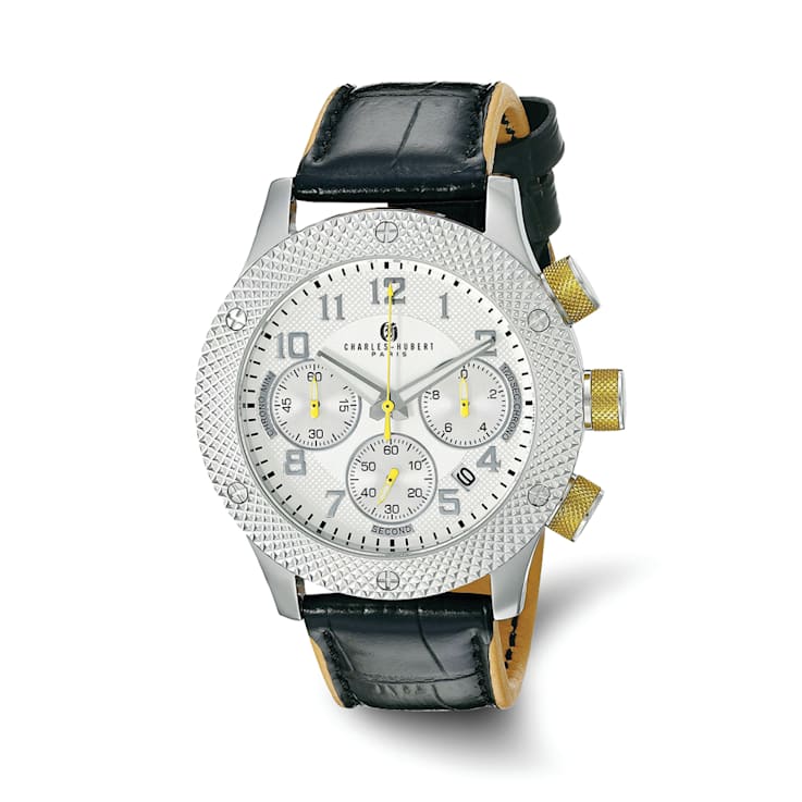 Charles Hubert Men's Stainless Steel Chronograph Silver Dial Watch - 17097A