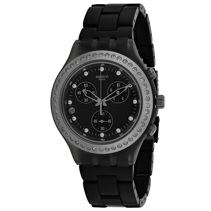 Swatch Women's Full Blooded Stoneheart Black Stainless Steel Watch - 12W46A