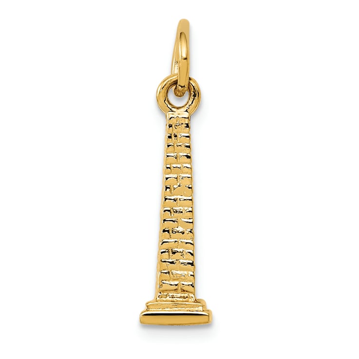 14k Yellow Gold Textured Washington Monument Charm Pendant - 1BTDHA
