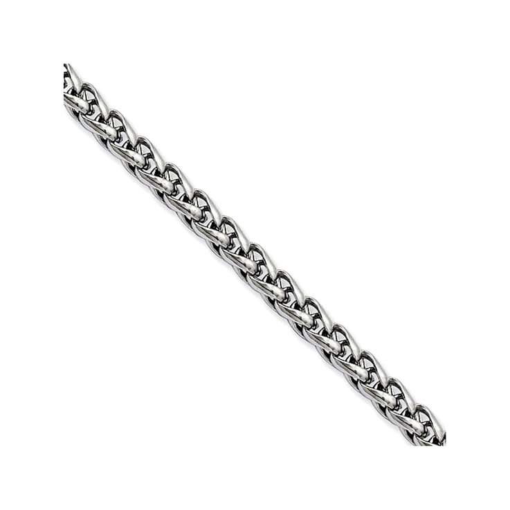 Stainless Steel 5mm Wheat Link 22 inch Chain Necklace - SSW600