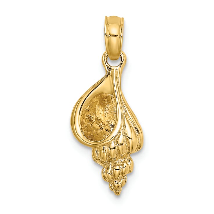14K Yellow Gold 3D Mini Conch Shell Charm - 1BKQ2A