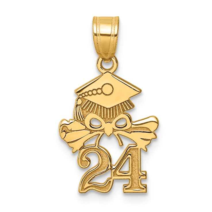 14K Yellow Gold Graduation Cap and Diploma - 2024 Charm - 1923SA