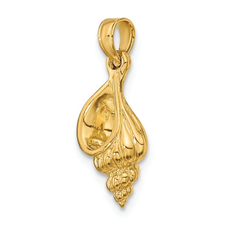 14K Yellow Gold 3D Mini Conch Shell Charm - 1BKQ2A