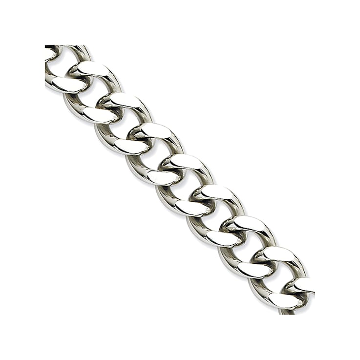 Stainless Steel 13.5mm Curb Link 22 inch Chain Necklace - SSW572