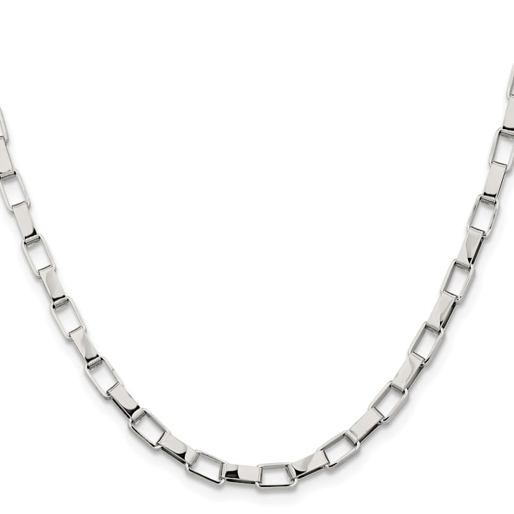 Stainless Steel 4.5mm Box Link 22 inch Chain Necklace - SSW679