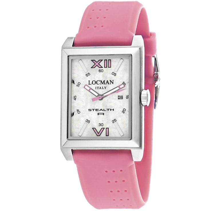 Locman Men's Classic Pink Silicone Strap Watch - 12PBFA
