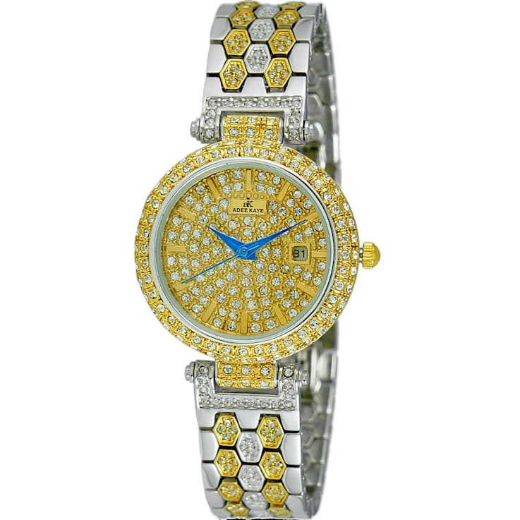 Adee Kaye Women's Banjo Yellow Dial, Two-tone Stainless Steel Bracelet ...