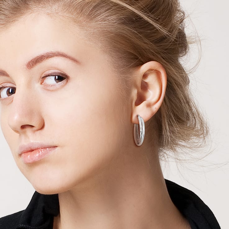 35MM Entwined Hoop Earrings in Sterling Silver 12GBPA