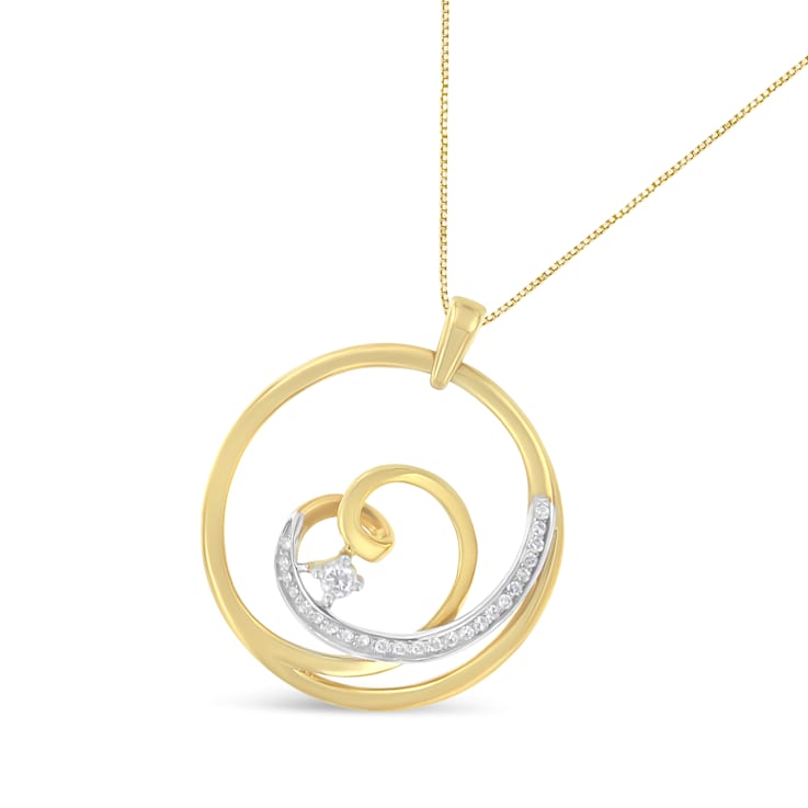 10K Yellow Gold Espira 1/6ctw Diamond Heart Circle Pendant 10K Yellow Gold Espira 1/6ctw Diamond Heart Circle Pendant