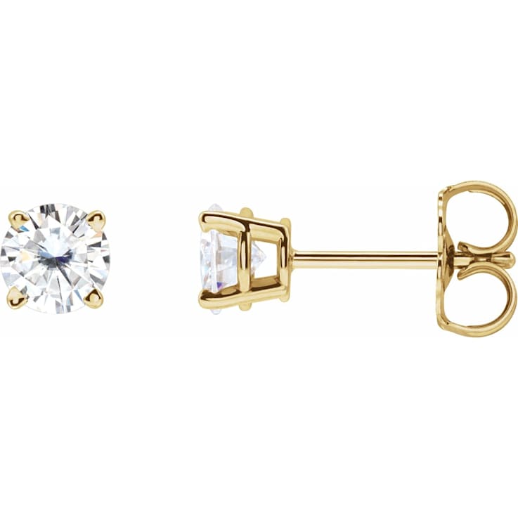 Diamond2Deal 14K Yellow Gold 4.5 mm Lab-Grown Moissanite Stud Earrings ... Diamond2Deal 14K Yellow Gold 4.5 mm Lab-Grown Moissanite Stud Earrings ...