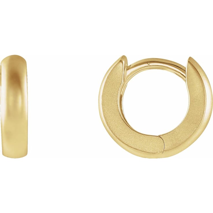 Diamond2Deal 14K Yellow Gold 9.5x2.25 mm Hinged Hoop Earrings with Bead ... Diamond2Deal 14K Yellow Gold 9.5x2.25 mm Hinged Hoop Earrings with Bead ...