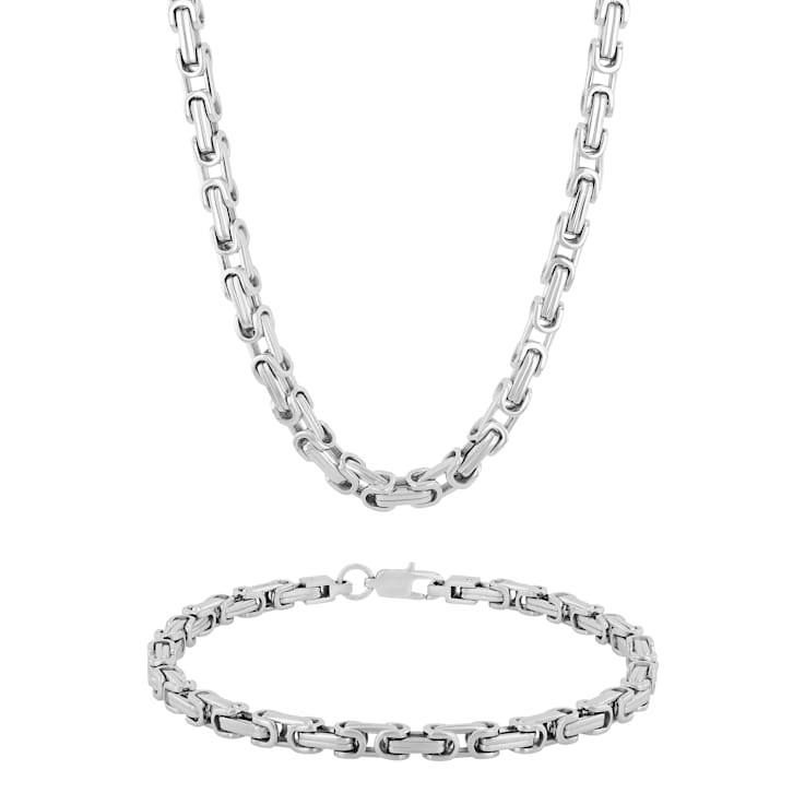 Stainless steel necklace and bracelet set store
