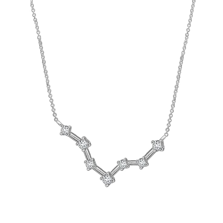 J ADMIRE Pisces Zodiac Constellation Platinum 950 Over Sterling Silver Pendant Necklace