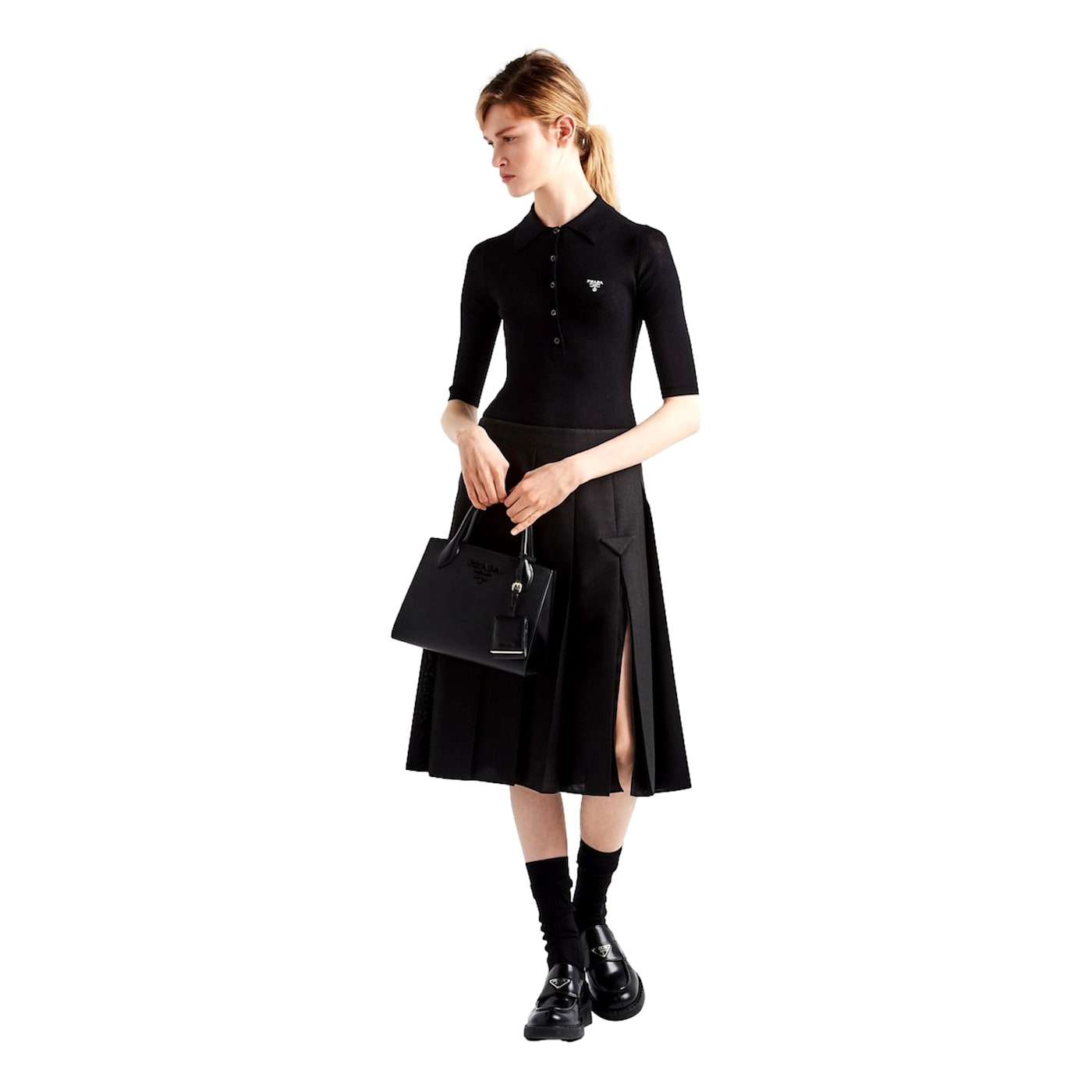 Prada Monochrome Saffiano Top Handle Crossbody Tote Bag Prada Monochrome Saffiano Top Handle Crossbody Tote Bag