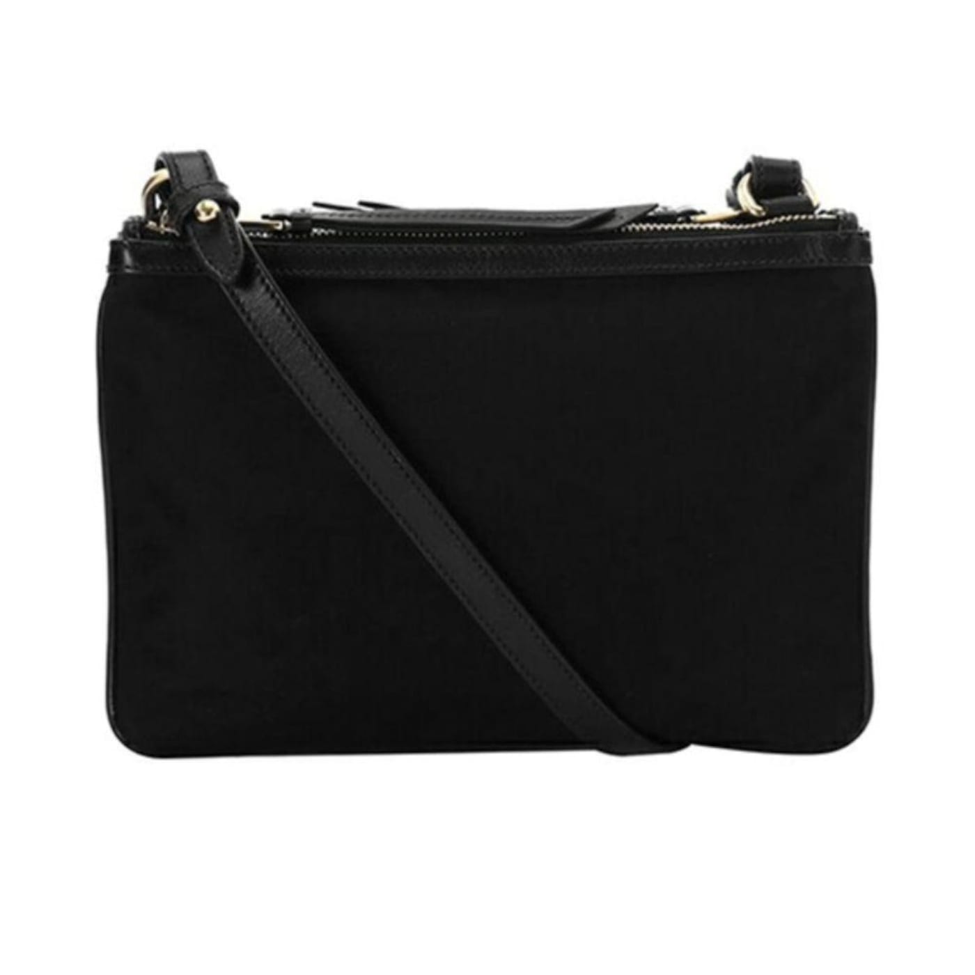 Prada Logo Tessuto Nylon Soft Calf Trim Black Crossbody Bag Prada Logo Tessuto Nylon Soft Calf Trim Black Crossbody Bag