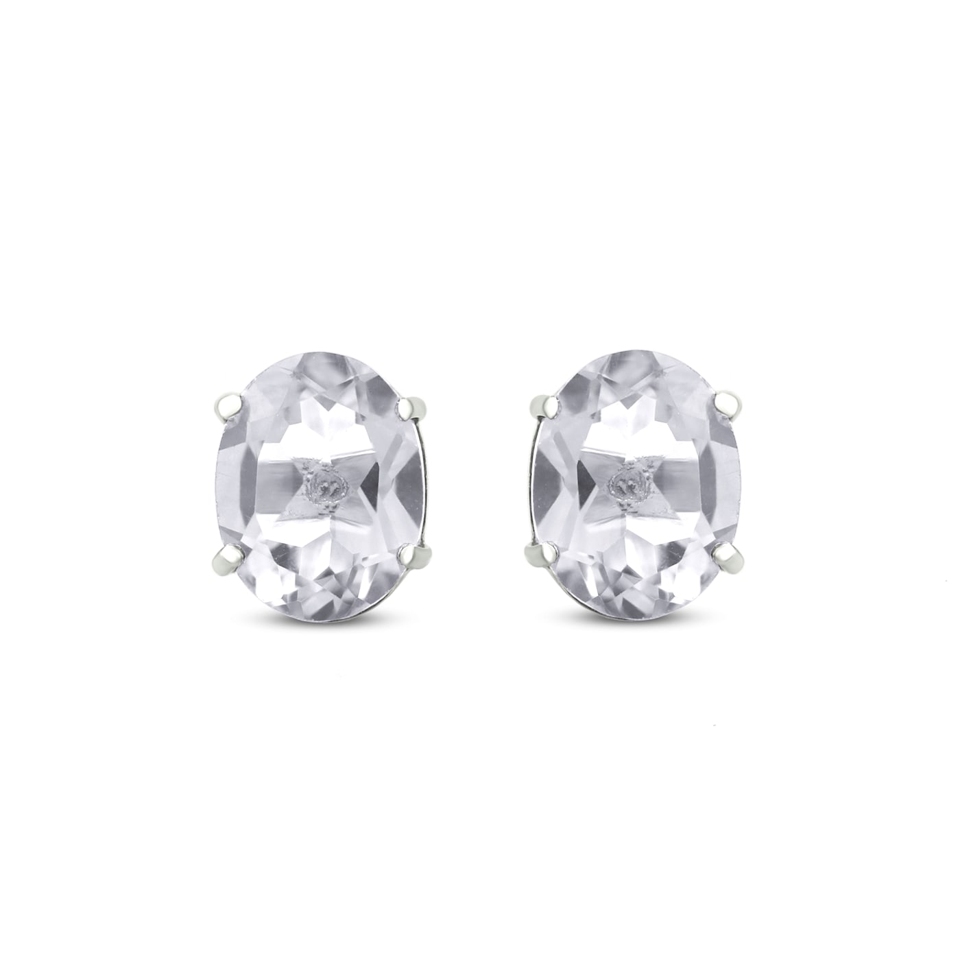 GEMistry Oval White Topaz Stud Earrings in Sterling Silver GEMistry Oval White Topaz Stud Earrings in Sterling Silver