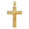 14K Yellow Gold Textured Crucifix Latin Cross Pendant - 12N93A