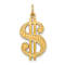 14k Yellow Gold Textured Dollar Sign Pendant - 19FZSA