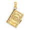 14k Yellow Gold 3D Textured Openable Hebrew Hinged Ten Commandments ...